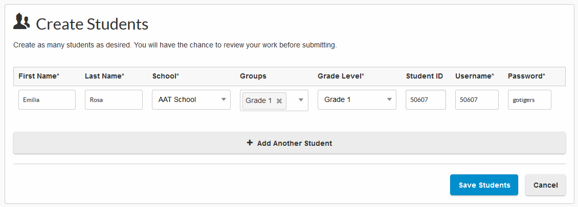 Creating Student Accounts – Customer Care